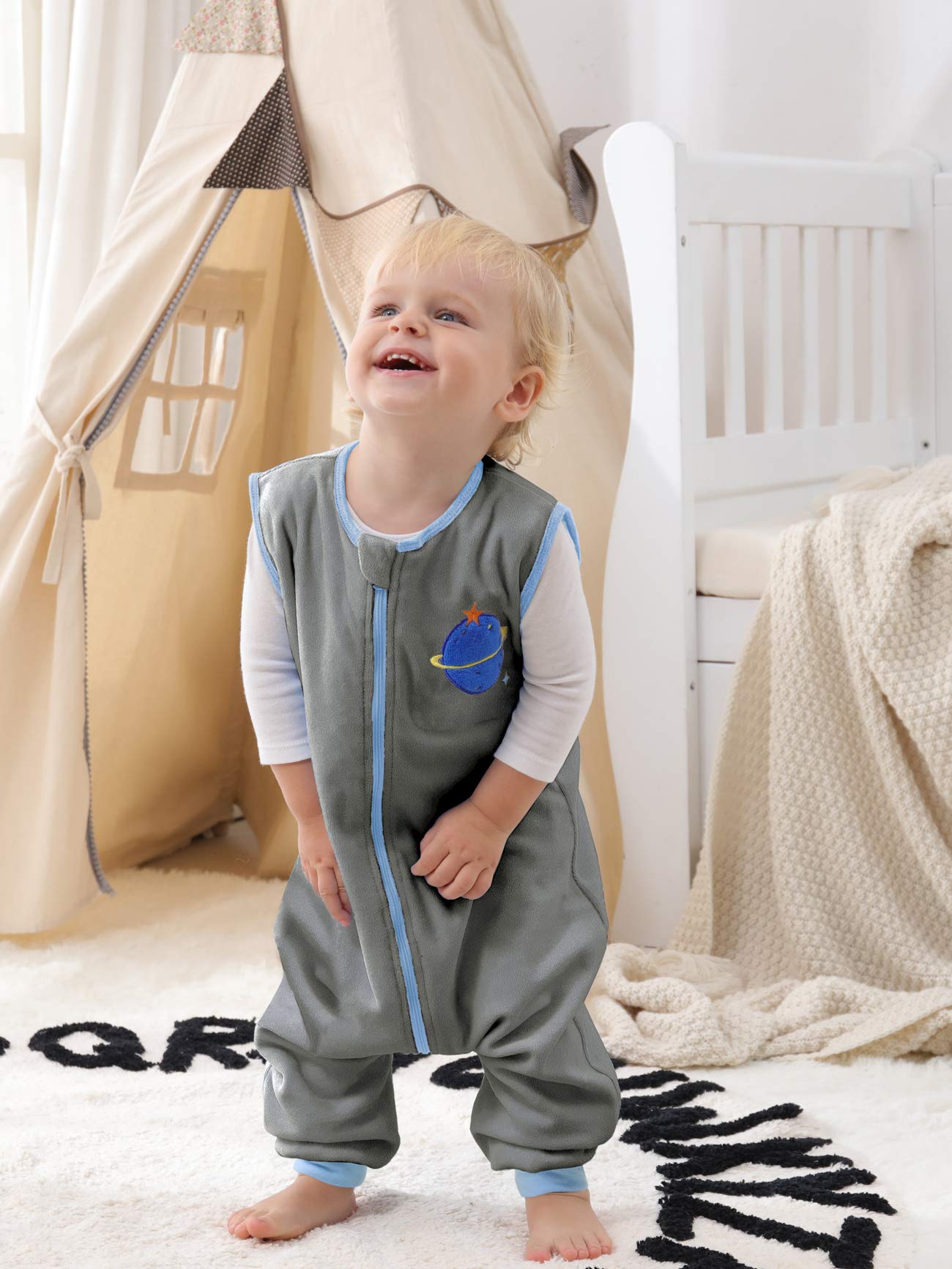 Sincere ililmmoe Baby Sleep Sack Spring Autumn Warm Infant Walking Sleeping Bag with Legs Wearable Blankets Pajamas 6months-4Years Thicken Gray/M