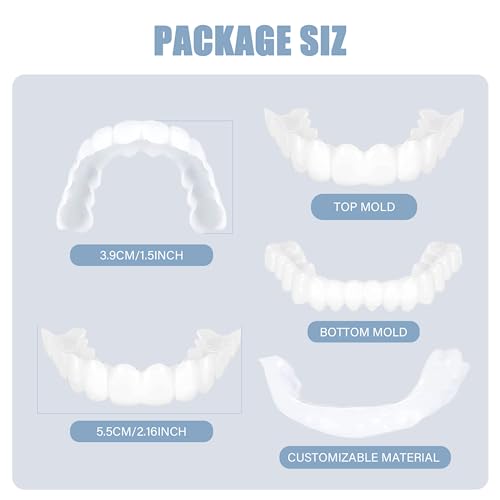 4 PCS Temporary dentures with Veneer for Both Men and Women, Covering Imperfect Teeth,Nature and Comfortable Veneers to Regain Confident Smile-E06