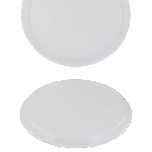 Ponpong Round Plastic Serving Trays Platters, White, 6 Packs