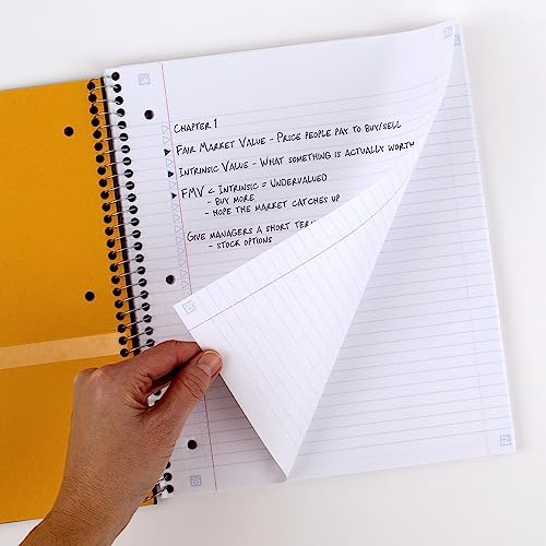 Five Star Spiral Notebook, 6 Pack, 5-Subject, College Ruled Paper, Fights Ink Bleed, Water Resistant Cover, 8-1/2" x 11", 200 Sheets, Color Will Vary (73793)