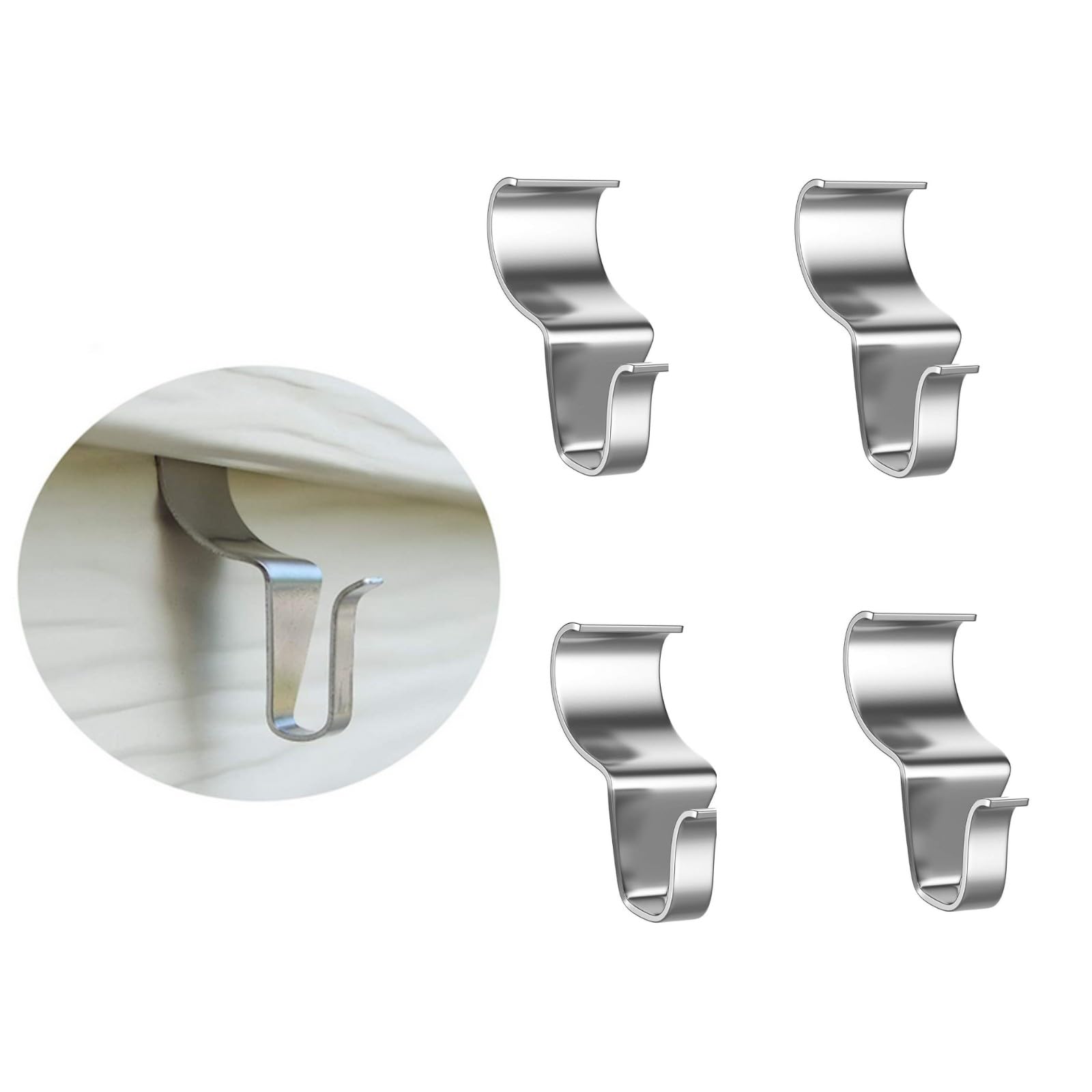 BeeSpring 4PCS Vinyl Siding Hooks Hangers,No-Hole Needed Hangers Stainless Steel Vinyl Siding Clips for Hanging Industrial Hooks Siding Clips Outdoor Decorations