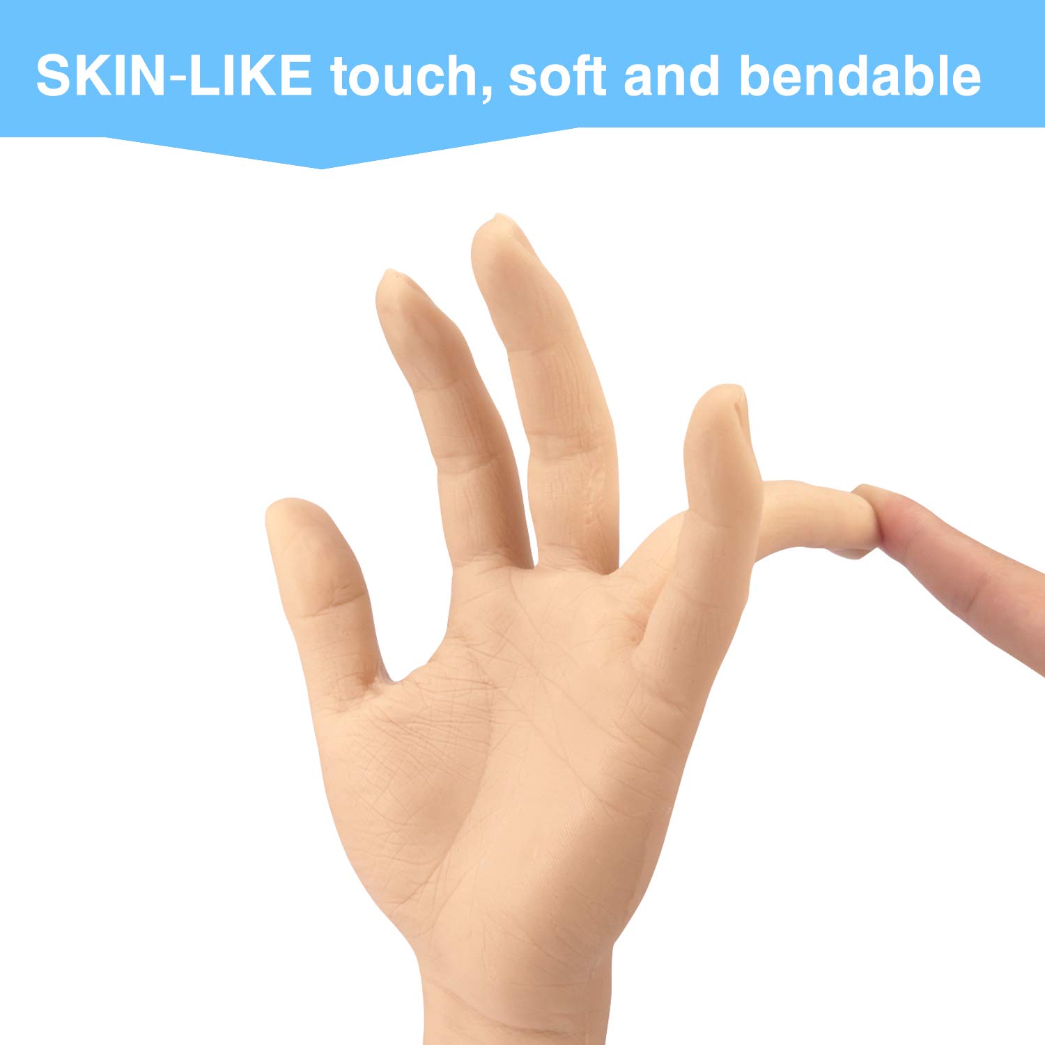 Silicone Henna Tattoo Practice Hand Life Sized Fake Skin Hand Model to Tattoo Training Education for Experienced Tattoo Artists and Beginners (Left Hand)