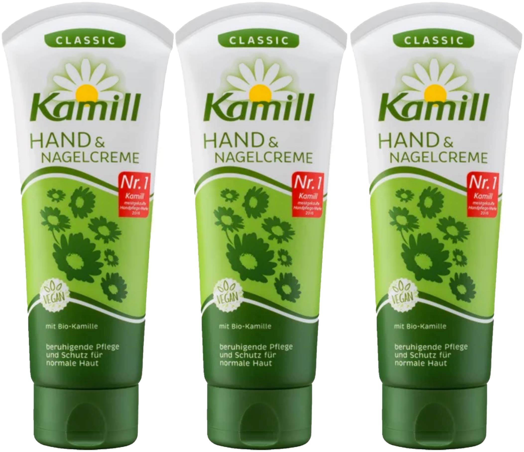 Kamill 3x100 ml Hand & Nail Cream CLASSIC with BIO Camomile and Bisabolol | Germany