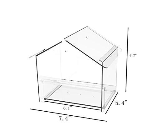 FixtureDisplays® Acrylic Window Bird Feeder with Suction Cups 16092