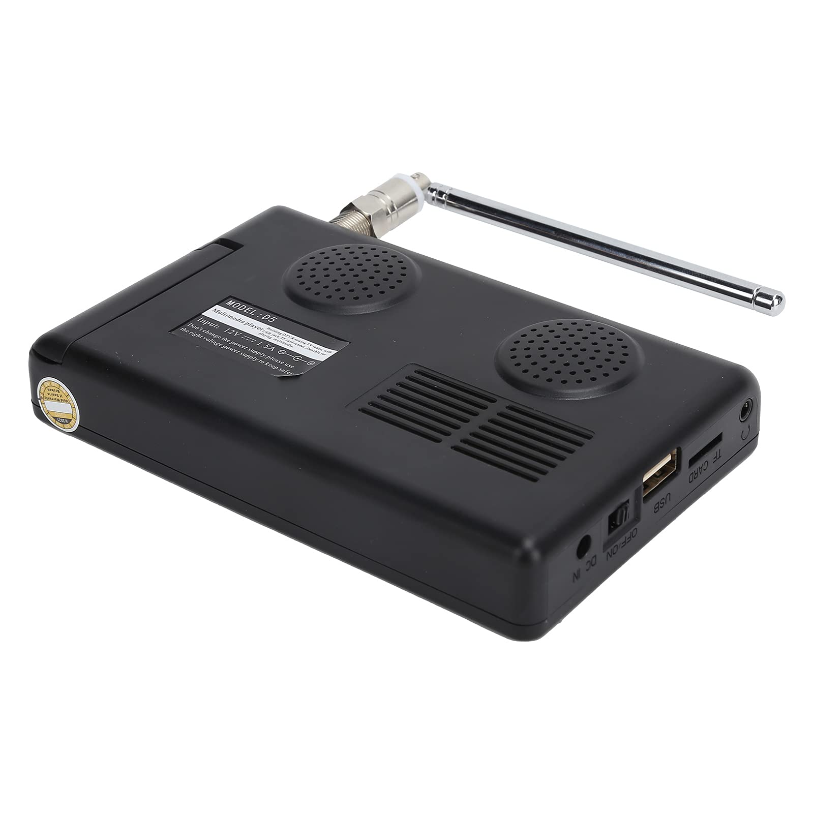 Acogedor 5 Inch Portable TV, 1080P ATSC Pocket Digital Car TV, with 1500mAh Rechargeable Battery, Support USB, TF Card, Mini Digital Television for Camping, Kitchen