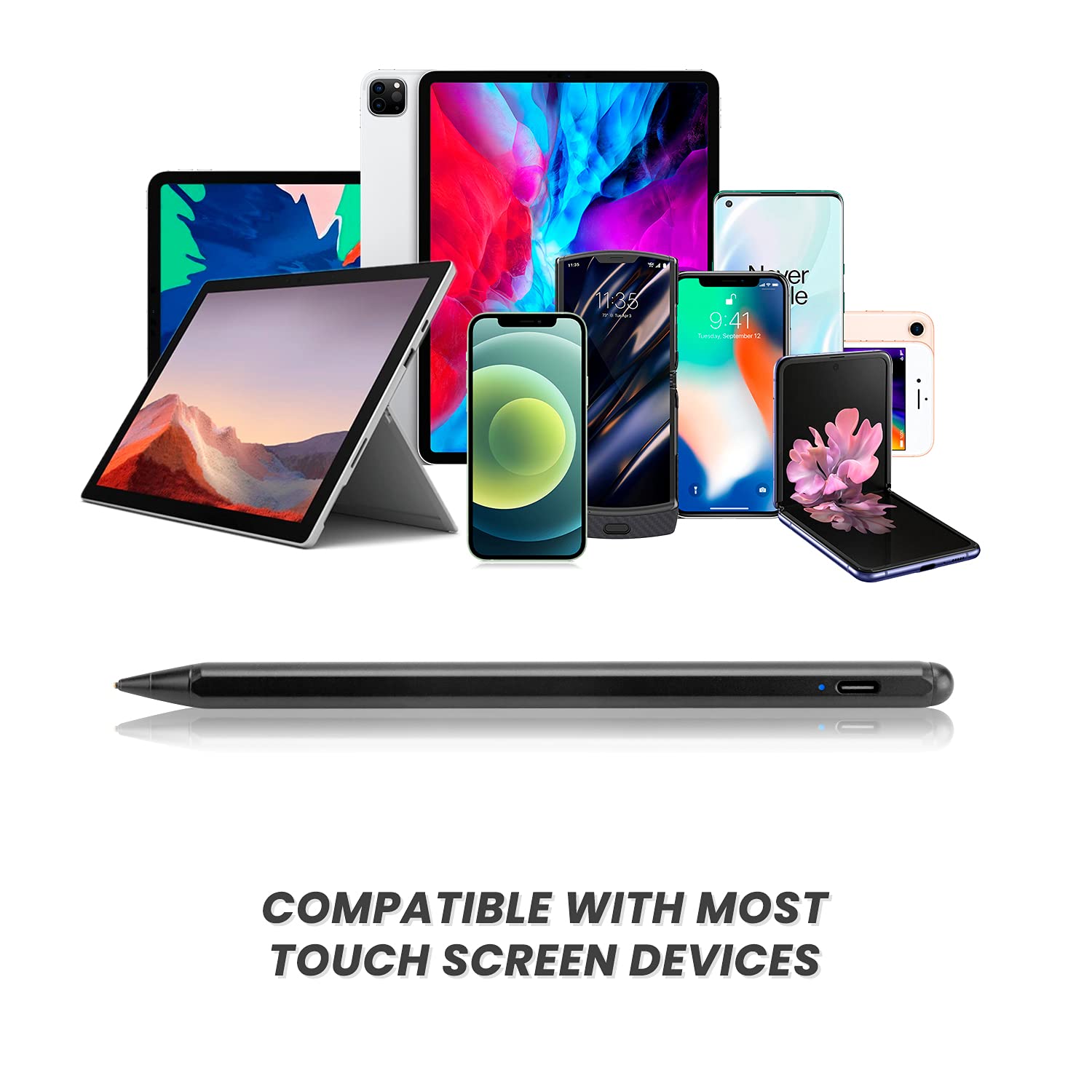 Chromebook Flip 2-in-1 Touchscreen Laptop Stylus Pen, Active Pen Digital Capacitive Stylus for ASUS Chromebook Flip 2-in-1 Laptop Stylus with Ultra Fine Tip,Touch-Control and Rechargeable,Black