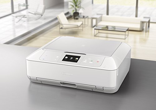 Canon MG7520 Wireless Color Cloud Printer with Scanner and Copier: Mobile, Smart Phone, Tablet Printer, and AirPrint(TM) Compatible,White, Works for Alexa