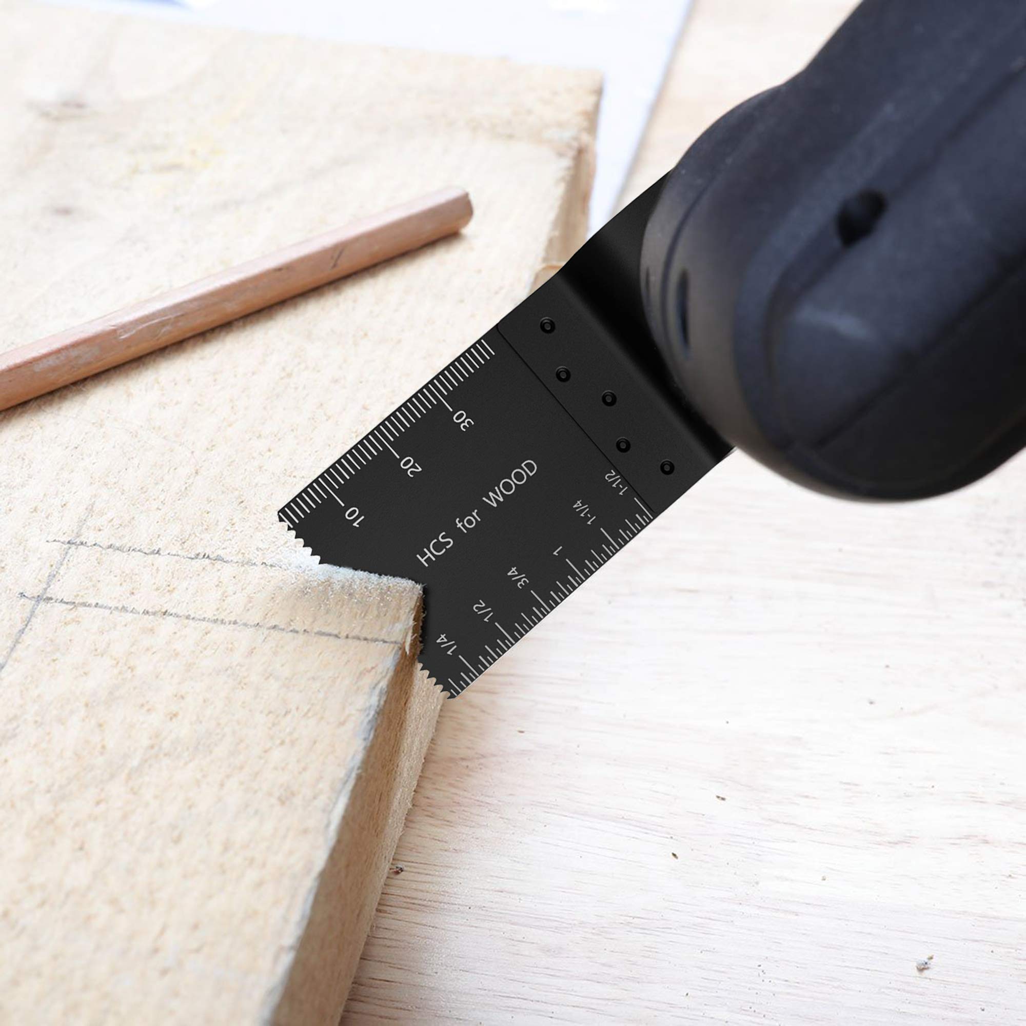 20Pcs Metal Wood Oscillating Multitool Quick Release Saw Blades Kit fit Fein Multimaster Porter Cable Bosch Dremel Craftsman Ridgid Ryobi Makita Milwaukee Dewalt Rockwell Chicago Set (20Pcs)