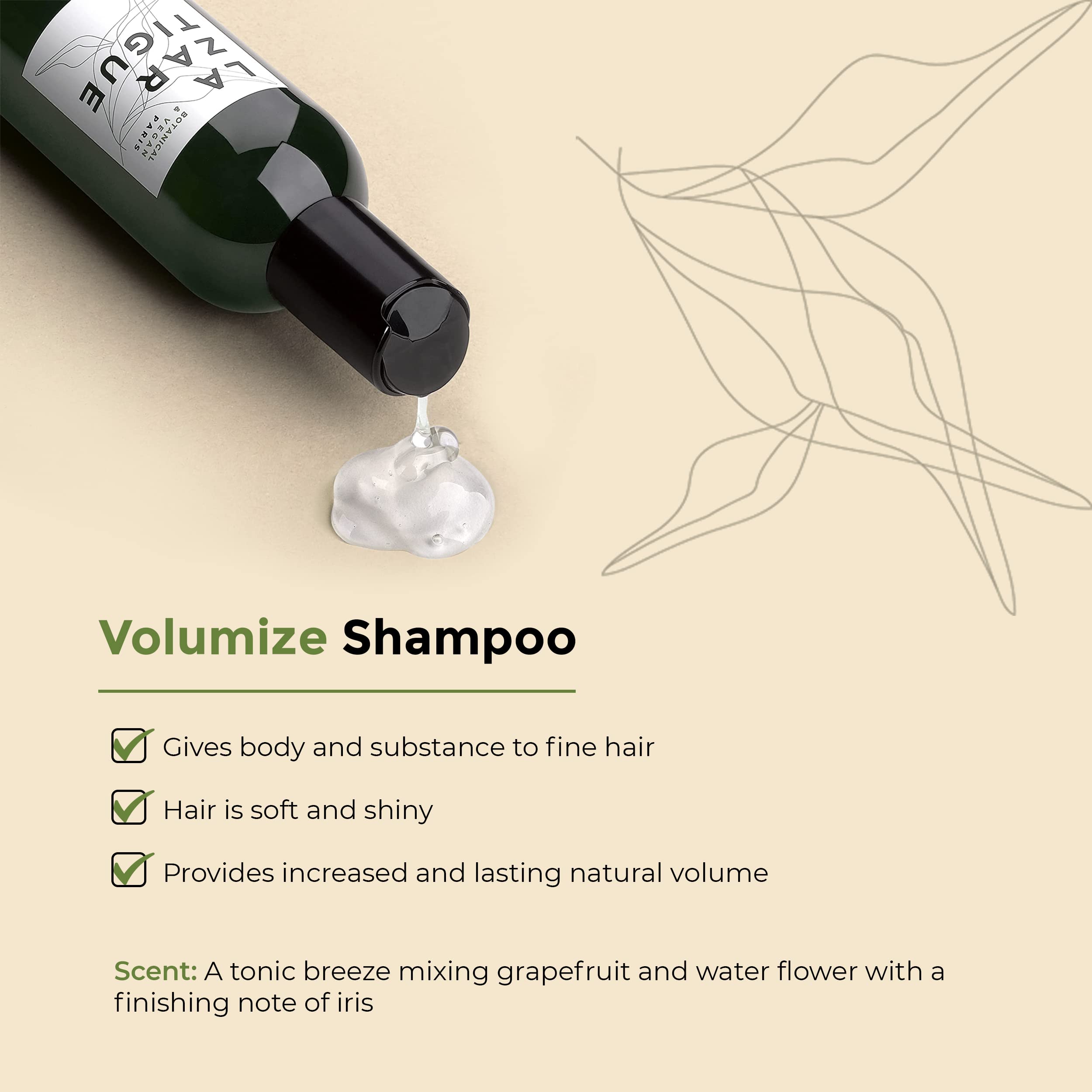 Lazartigue Volumize Shampoo, Enriched with Rice Proteins, Gives Body & Substance to Fine Hair, Leaves Soft & Shiny, Increased Lasting Natural Volume, Vegan, 8.4 Oz