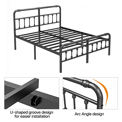 Hearicx Queen Bed Frame with Headboard & Footboard - Easy Assembly Heavy Duty Metal Platform with Premium Steel Slat Support,No Box Spring Needed,Noise-Free,12-Inch Under Bed Storage