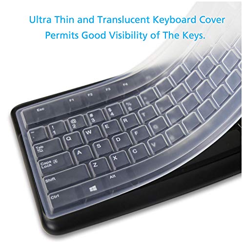 Reusable Waterproof Keyboard Cover, Universal Clear Anti-Dust Keyboard Skin Protector Cover for 104/107 Keys Standard Desktop Keyboard (2 Pack)
