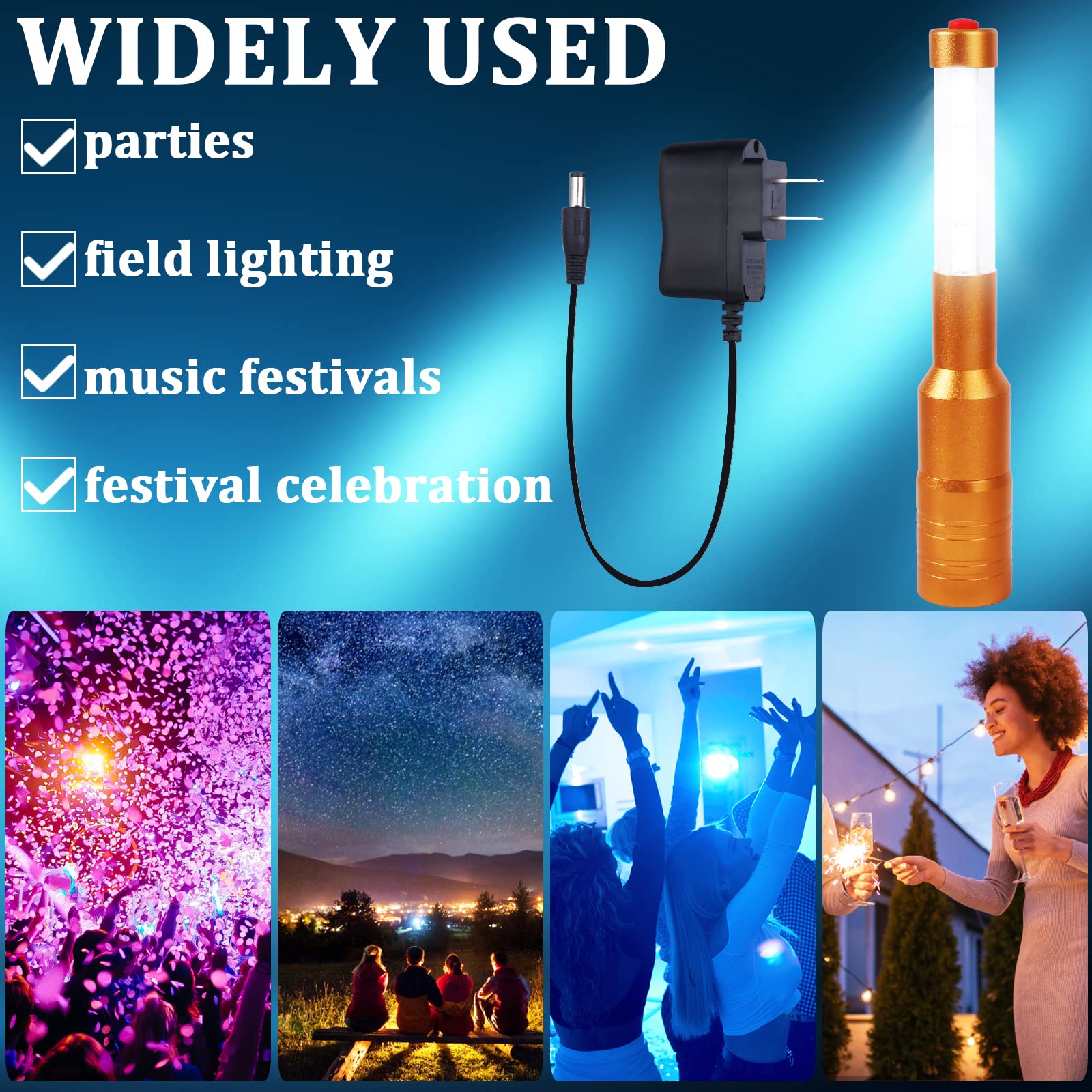 4 Pieces LED Strobe Baton Bottle Service Sparklers Bottle Service Light Bottle Handheld Light for Nightclubs Weddings Parties Activities Supplies (Gold)