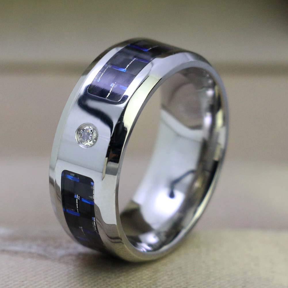 3pc TWO RINGS His Hers Wedding Ring Sets Couples Rings Women's White Gold Plated Heart CZ Wedding Engagement Ring Bridal Sets Men's Stainless Steel Wedding Band