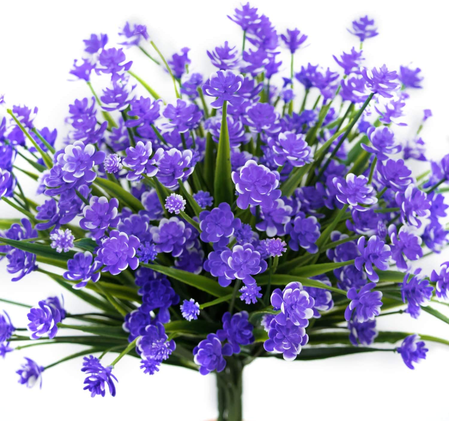 Artificial Flower Greenery Plants for Home Kitchen Dining Room Hanging Planter Garden,4 Bundles (8PCS, Purple)