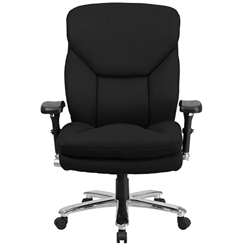Flash Furniture HERCULES Series 24/7 Intensive Use Big & Tall 400 lb. Rated Black Fabric Executive Ergonomic Office Chair with Lumbar Knob