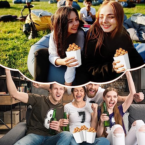 Dandat 500 Pcs White Popcorn Boxes Mini Paper Popcorn Box Cardboard Popcorn Containers for Party Movie Night Birthday Wedding Decoration(2.2 x 4.2 x 3 in)