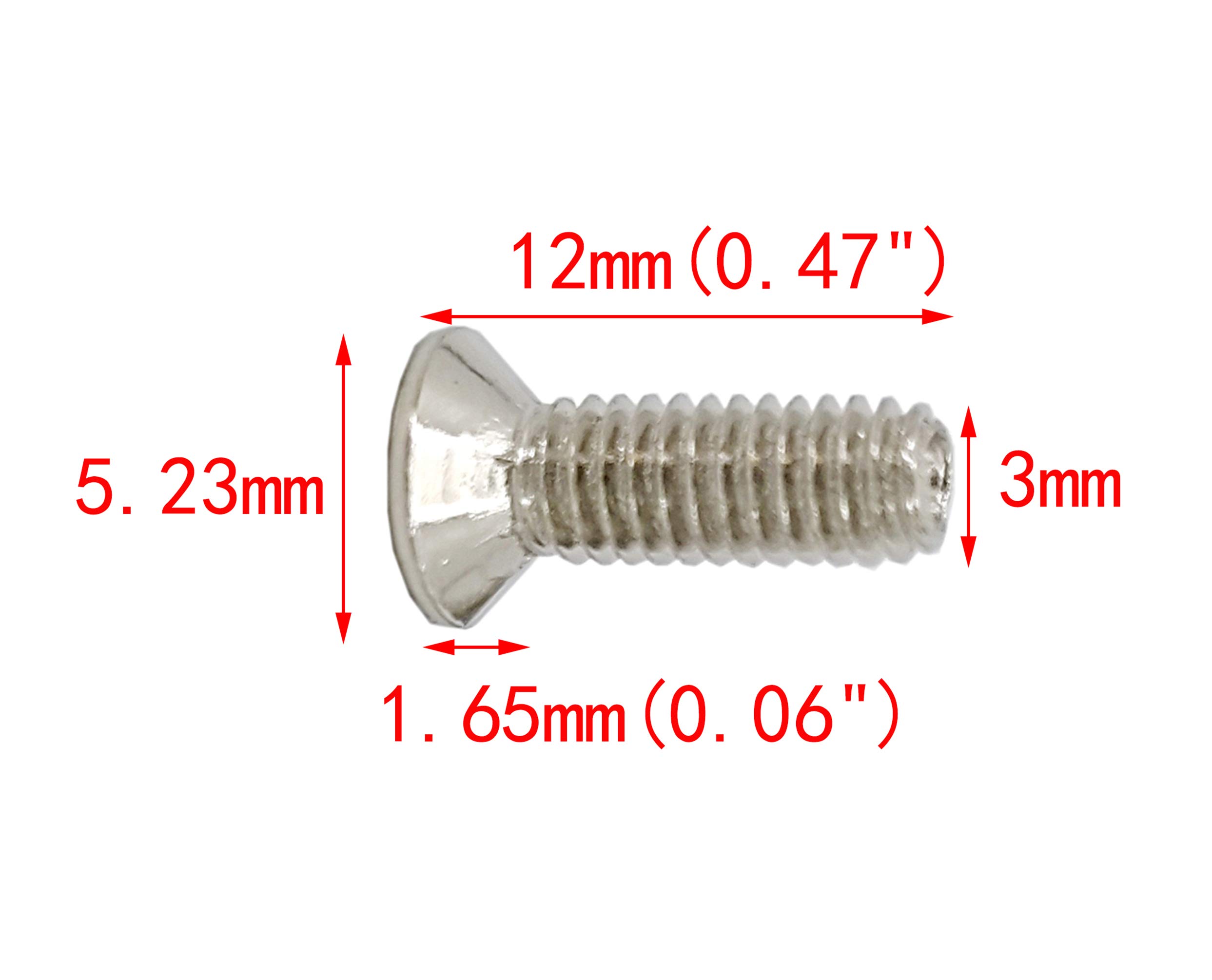 FixtureDisplays® 100PK M3 X 12mm Pitch 0.5mm - Phillips Flat Head Machine Screw (Countersunk) Carbon Steel Nickel Plated Cross Recessed 302005-NPF