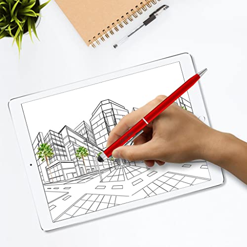 PRO Stylus Pen for Samsung Galaxy S6 Active with Ink, High Accuracy, Extra Sensitive, Compact Form for Touch Screens [3 Pack-Black-Red-Silver]