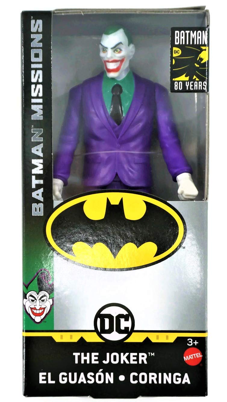 Batman Missions DC 6 Inch Action Figures | 5 Pack Includes The Joker, Grey Suit Batman, Black Suit Batman, Robin and Nightwing | 5 Point Articulation