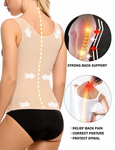 Ekouaer Mesh Waist Trainer Womens Waist Training Cincher, Nude, S fit 29-31 Inch Waistline