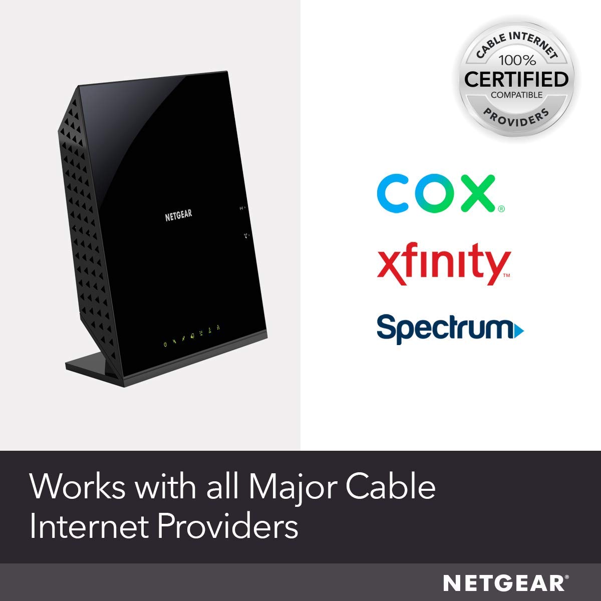 Netgear C6250-100NAS AC1600 (16x4) WiFi Cable Modem Router Combo (C6250) DOCSIS 3.0 Certified for Xfinity Comcast, Time Warner Cable, Cox, More (Renewed)