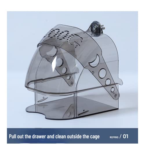 Bird Bath Cage, Cleaning Pet Supplies Cockatiel Bird Clear Bathtub with Bottom Drawer for Little Bird Parrots Spacious Parakeets Portable Shower for Most Birdcage
