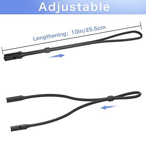 A'ceisme Glasses Strap, Eyeglasses Strap Holder for Sports, Silicone Sunglasses Strap for Men Women Kids, Adjustable Eye Glasses String Strap Eyewear Retainers,Eyeglass Straps, 2PCS，Black (20 inches)
