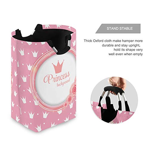 Princess Crown Laundry Basket Collapsible Fabric Laundry Hamper Washing Bin Folding Clothes Bag Mother's Day