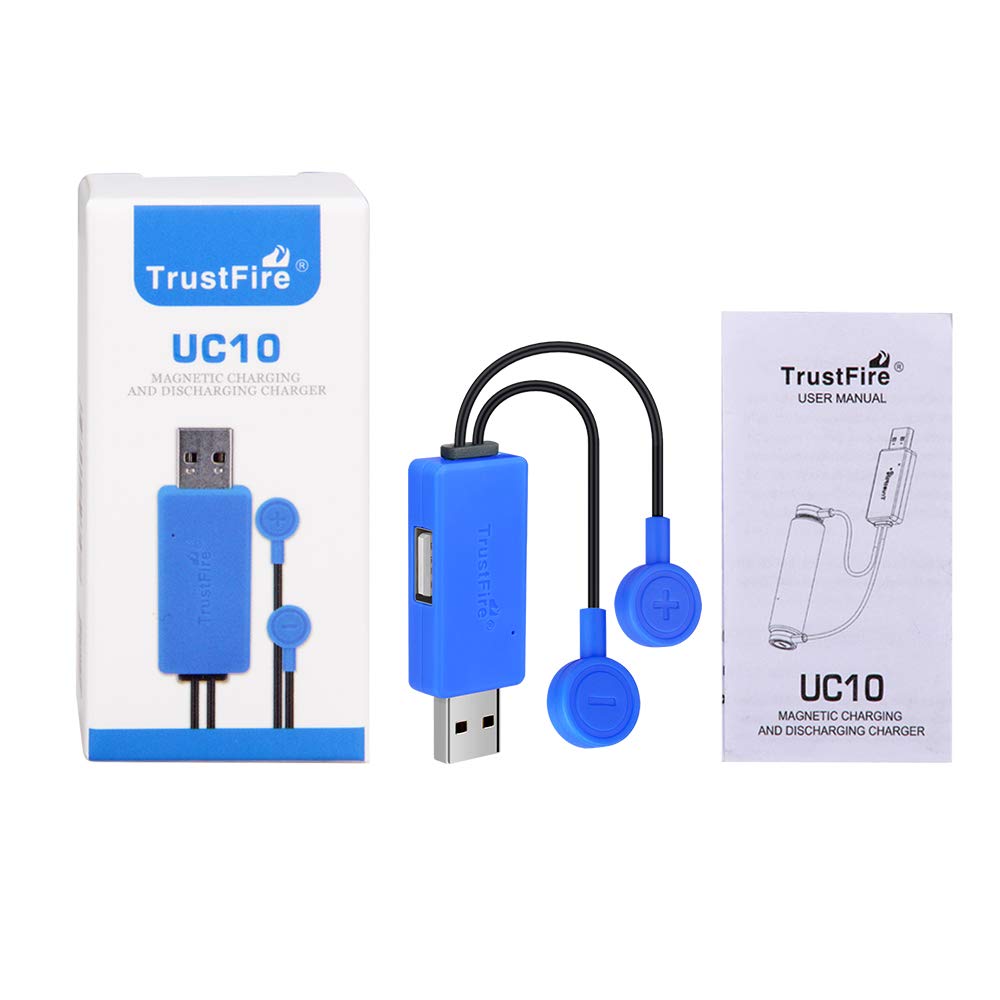 TrustFire UC10 Universal USB Battery Charger Batteries Magnetic Charger for Rechargeable Lithium-ion Batteries 32650 14500 16340 26650 18650