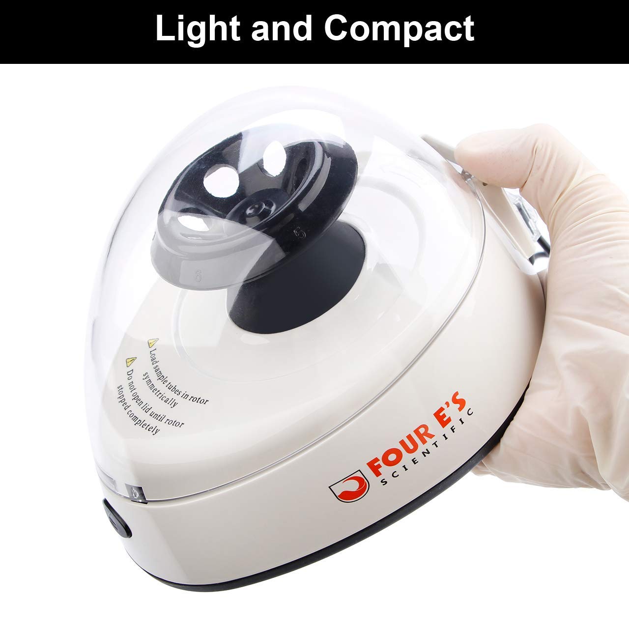 Mini Centrifuge Machine, Four E's Scientific Lab Benchtop Centrifuge 5400rpm, 2000 x g RCF with 2 Interchangeable Rotors for 0.2/0.5/1.5/2mL Tube Capacity