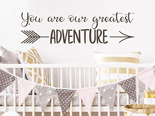 Story of Home LLC You are Our Greatest Adventure with Arrows Nursery Kids Room Wall Decal Matte Finish Vinyl Black, White, Grey, Brown, Blue, Pink