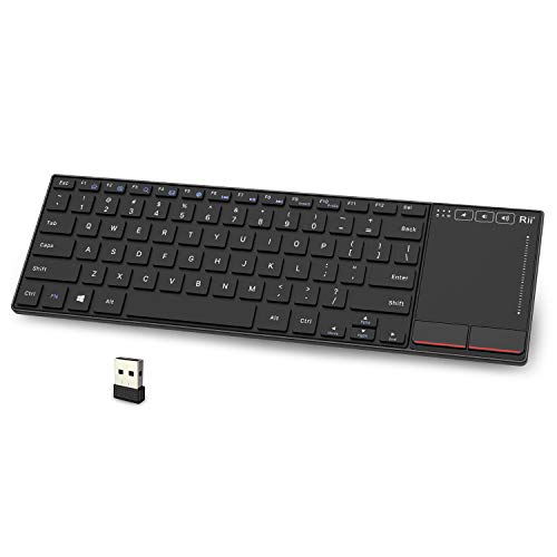 Rii K22 Ultra Slim 2.4 Gigahertz Mini Wireless Multimedia Keyboard with Touchpad for PC and Laptop