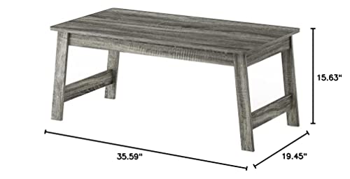 Furinno Beginning Coffee Table, French Oak Grey , 19.45D x 35.59W x 15.63H in