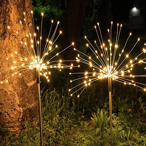 Christmas Lights,Outdoor LED Solar Fireworks Lights, 150 LEDs Waterproof String Fairy Light, for Garden Home Christmas Decoration(2Pcs)