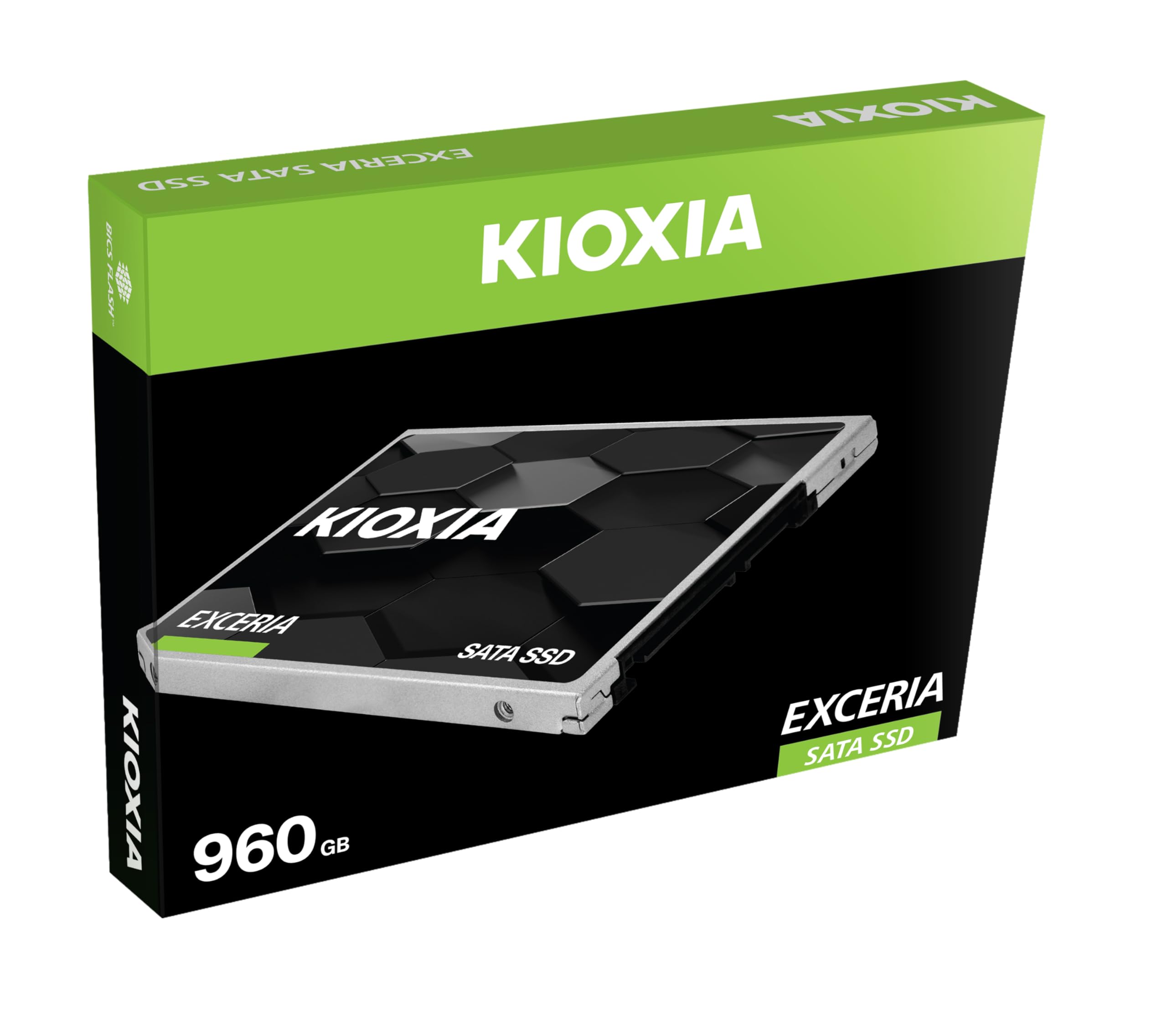 KIOXIA EXCERIA SATA SSD 960GB - 2.5” Serial ATA (SATA) 6 Gbit/s, Read/Write Speed up to 555/540 MB/s, Internal Drive for Notebook/Laptop, Desktop PC, HDD Upgrade (LTC10Z960GG8)