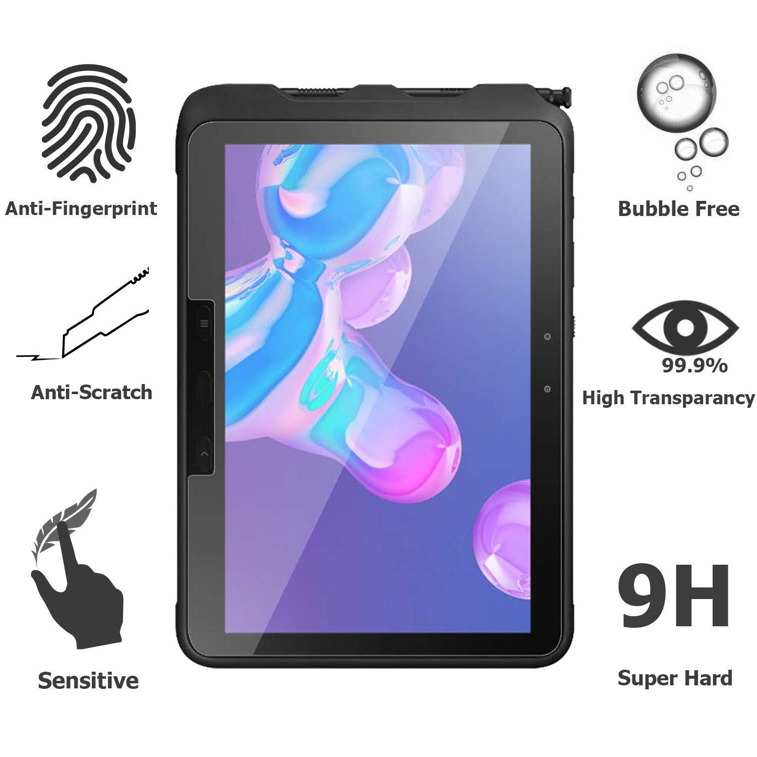 EpicGadget [2-Pack] Glass Screen Protector for Samsung Galaxy Tab Active4 Pro/Tab Active Pro 10.1 SM-T540/T545/T547 Released in 2019/2022 - Tempered Glass Film/High Definition / 9H Hardness