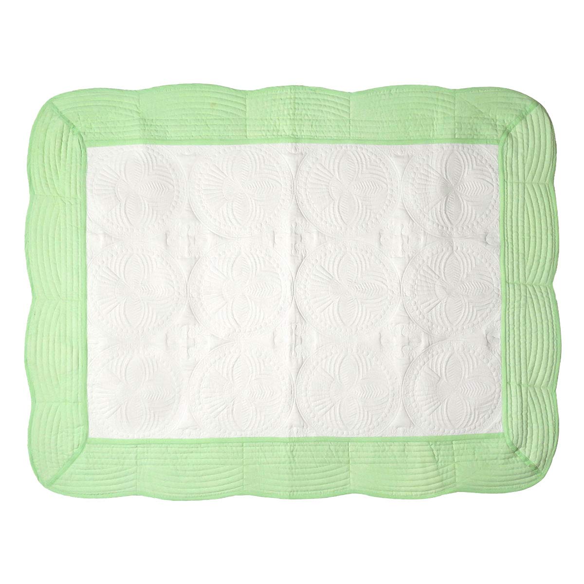 Oussum Lightweight Cotton Embossed Quilted Baby Toddler Blanket Newborn Winter Sleeping Quilt 35x45 Inches (Green)