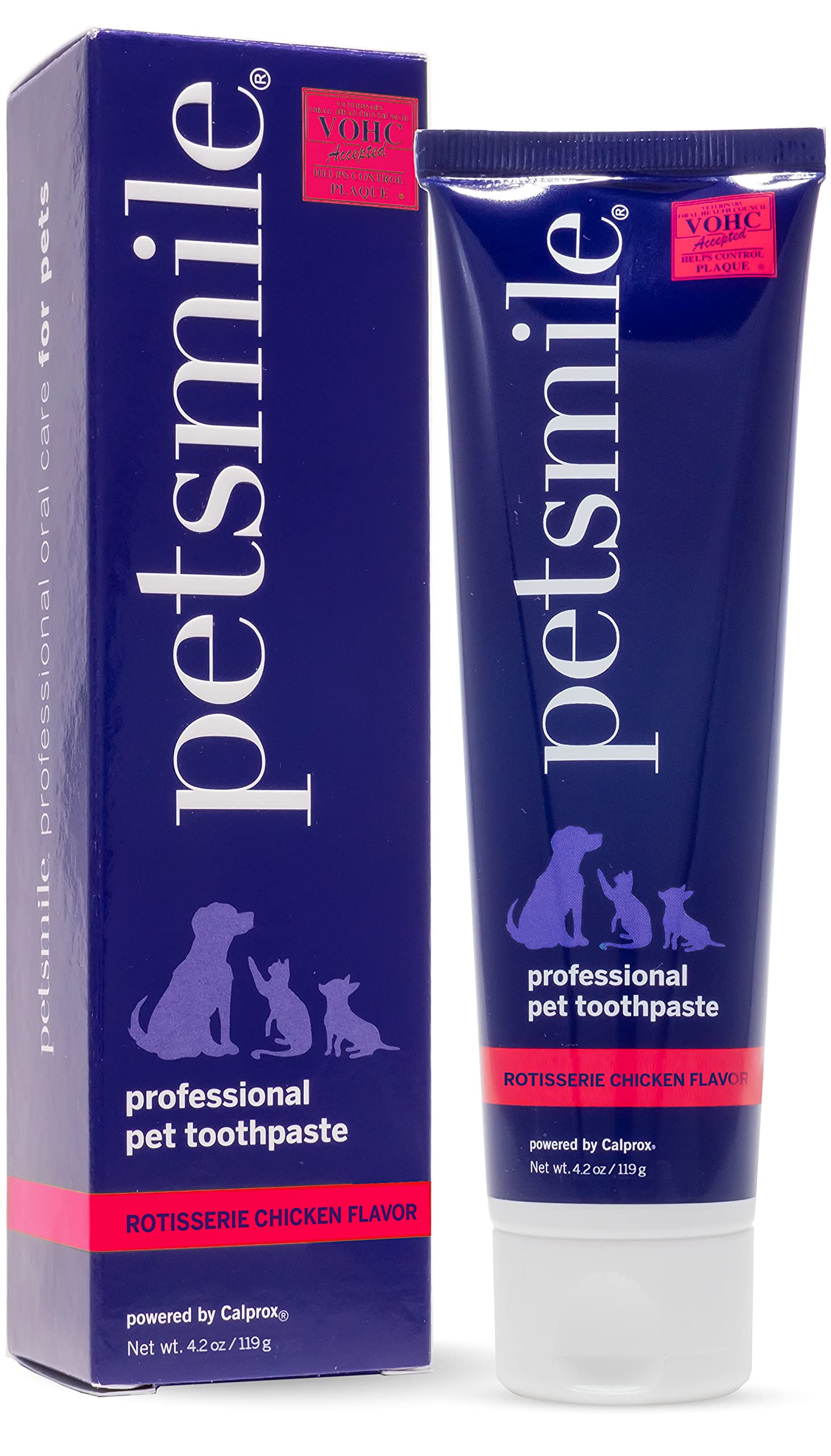 Petsmile Professional Pet Toothpaste - Cat & Dog Teeth Cleaning Supplies - Controls Plaque, Tartar, & Bad Breath - VOHC Accepted Toothpaste - Pet Dental Care Essentials (Rotisserie Chicken, 2.5 Oz)