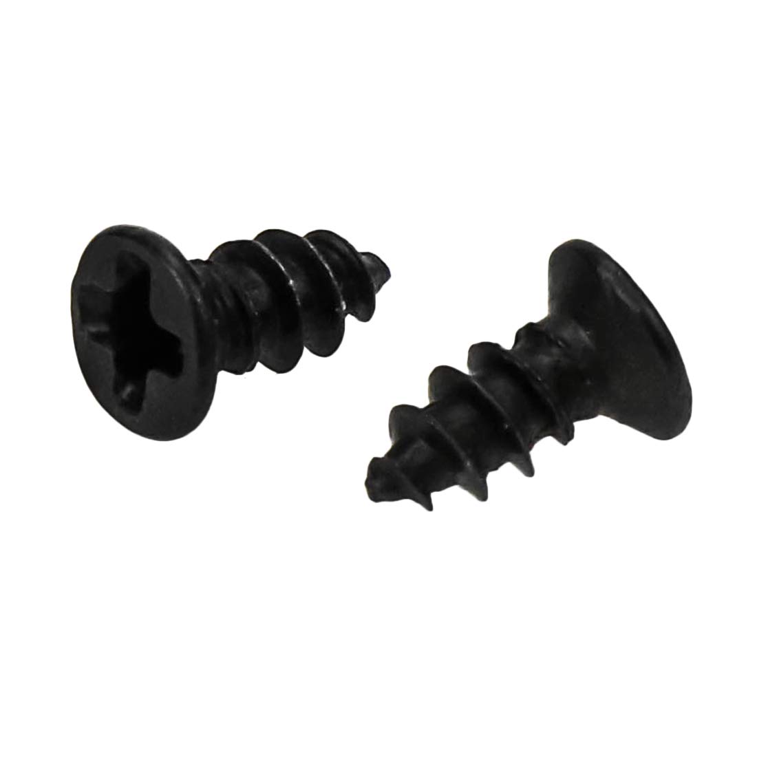 Xiaoyztan M2.6x6mm Flat Head Cross Drive Pointed Wood Screws Black Oxide Coated Carbon Steel Self-Drilling Screws, Pack of 200