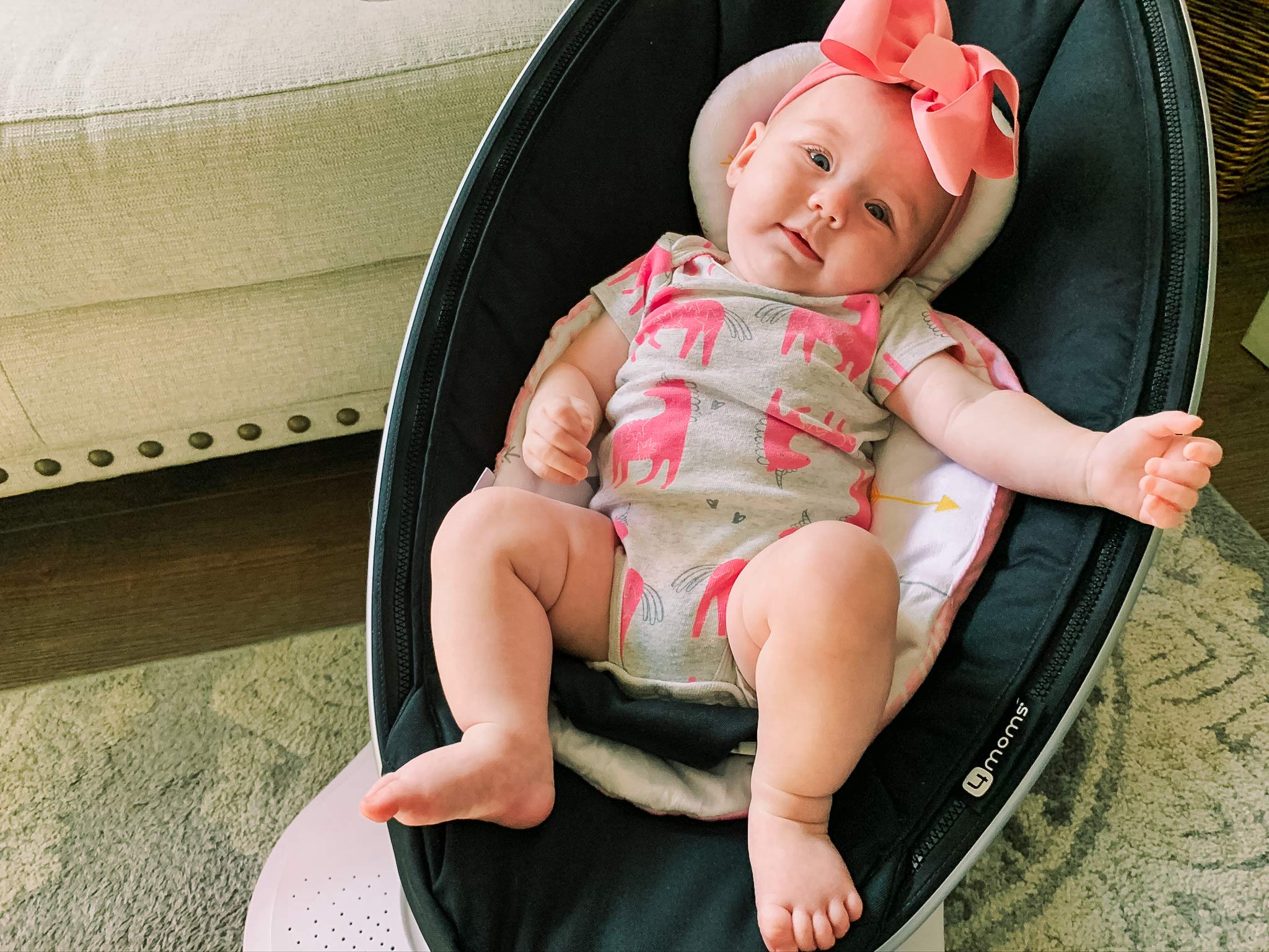 Infant Insert Compatible with 4Moms Mamaroo & Rockaroo – Car Seat Insert 2 Pack – Reversible Infant Car Seat Insert – Soft Plush Minky Car Seat Head Support Insert