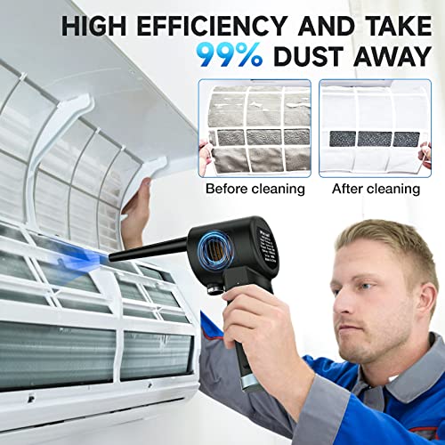 Air Duster for Computer Keyboard Cleaning - Cordless, Rechargeable 6000mAh Battery,Powerful Brushless Motor and 10W Fast Charging Air Duster Compressed Air