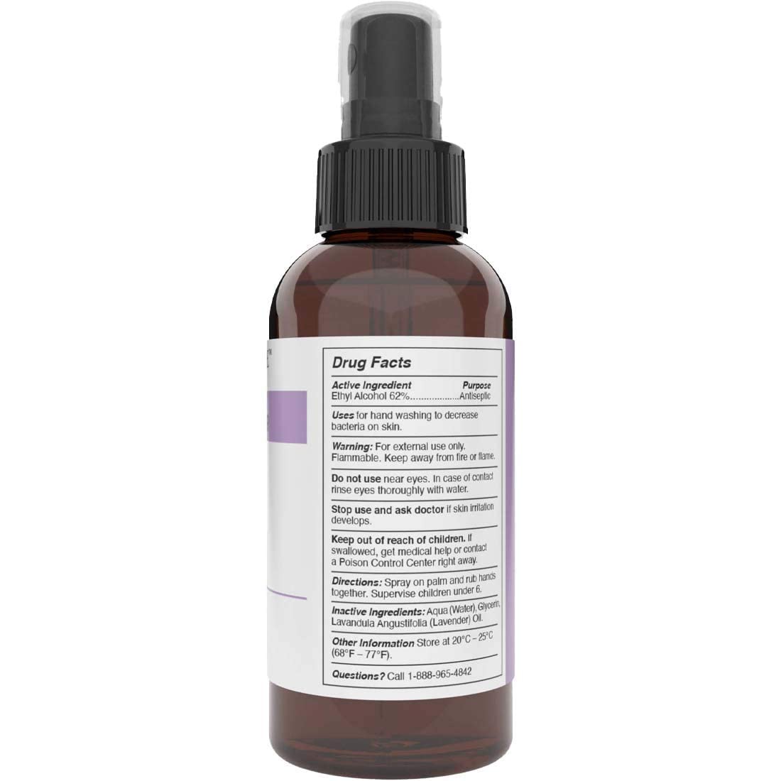Olivia Care Hand Sanitizer Alcohol Based and Infused with Cleansing Lavender Essential Oils 4 FL OZ