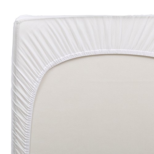 Beautyrest Black Luxury Fitted Baby Crib Mattress Pad Cover | Waterproof | 52β x 28β | Machine Washable, Bright White