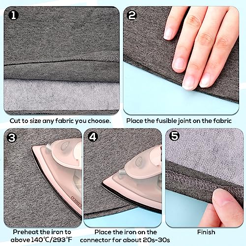 Fusible Interfacing, 0.11x32.8yd Polyester Non-Woven Interfacing Single-Sided Iron on Interfacing Lightweight Medium Weight Iron-On Interfacing for Sewing Quilting Crafting