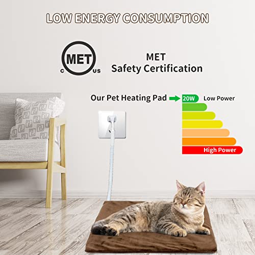 NAMOTEK Pet Heating Pad, Safe Electric Heating Pad for Dogs and Cats Indoor Warming Pad with Auto Constant Temperature