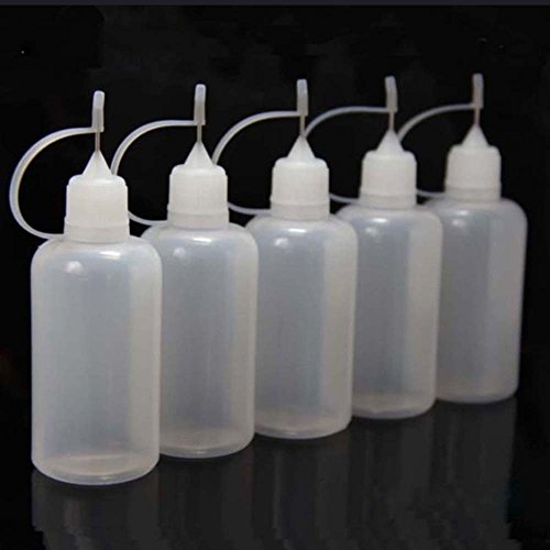 FWD Empty Plastic PE Neddle Drop Bottle Steel Cap Tip (100ml, 3pack)