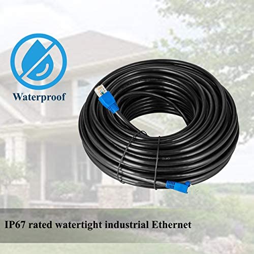 AURUM CABLES CAT5e Outdoor Waterproof Ethernet Cable with 24AWG RJ45 Plugs 350MHz Direct Burial Network Internet Cable for Data LAN Routers Modems Black 100 ft 1 Pack
