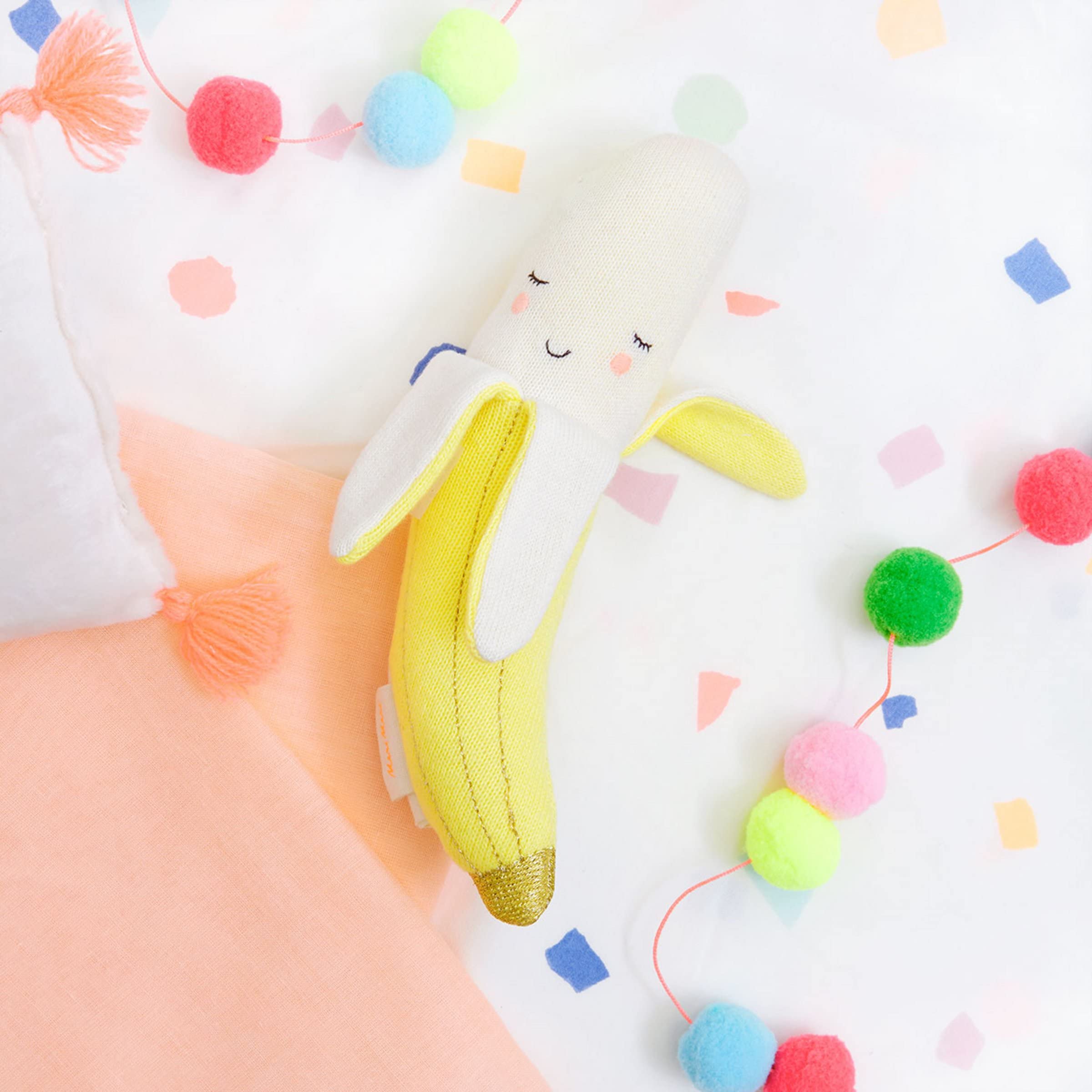 Meri Meri Banana Baby Rattle (Pack of 1)