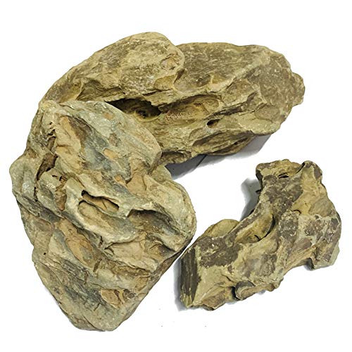 ZYYRT Natural Stone Aquarium Decoration 4.4 lb Dragon Stone Rock Mixed Sizes for Micro Landscape Fish Tank Decor