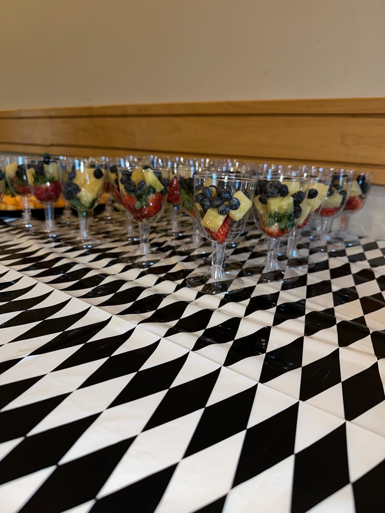 3pcs Black White Checkered Tablecloths, Rectangle Plastic Gingham Table Cover 54x108in for Halloween Harlequin Collection Wonderland Party Tea Party Supplies for Camping Picnic Wedding Birthday Party